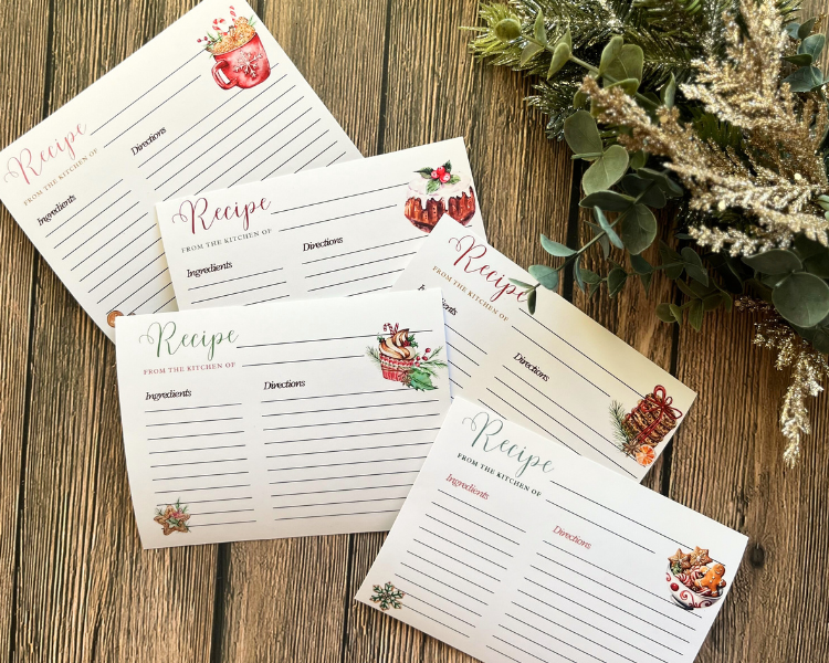 5 FREE Christmas Recipe Card Printables - Montgomery Creek Farm Life