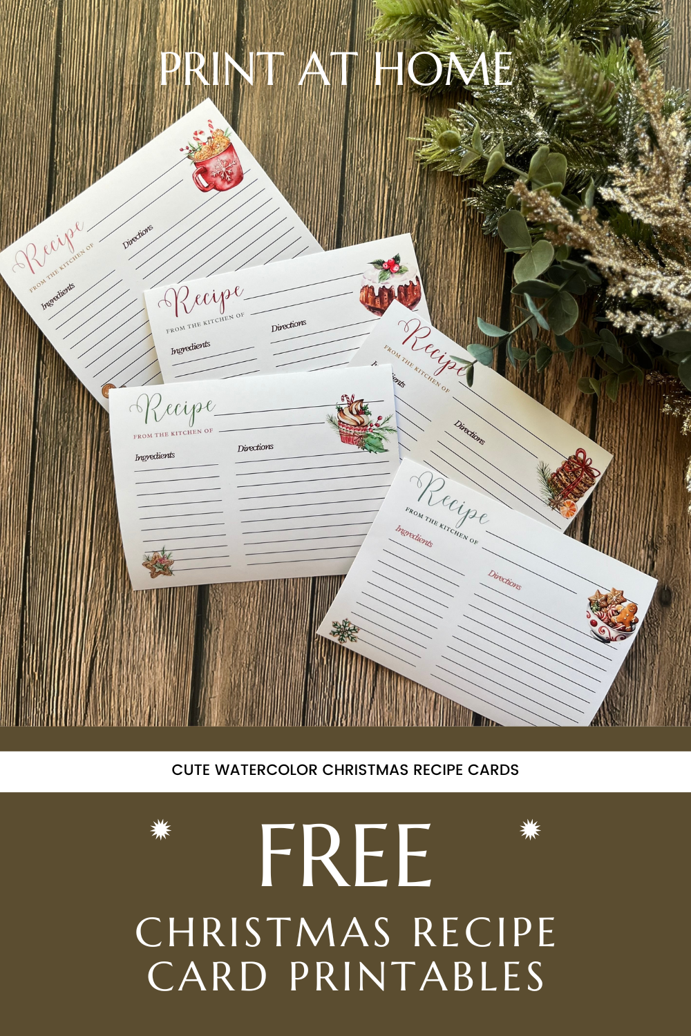 5 FREE Christmas Recipe Card Printables - Montgomery Creek Farm Life